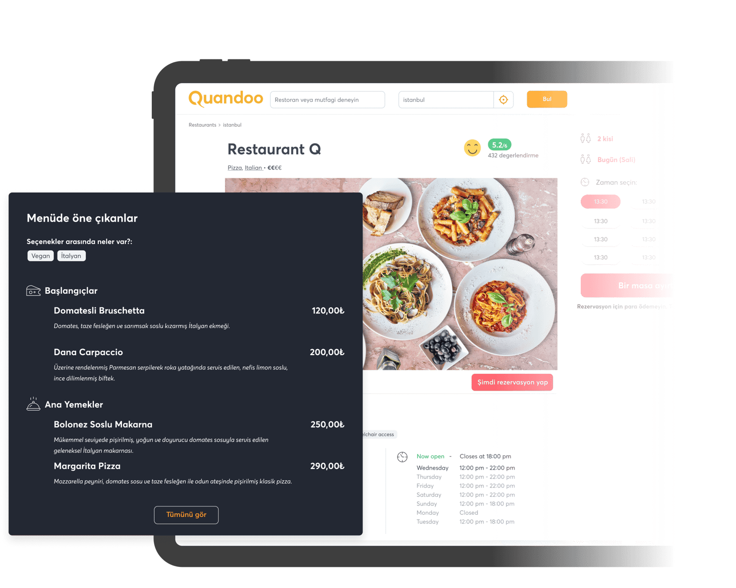 İlgi Çekici Restoran Menüsü Oluşturma | Quandoo for Restaurants Türkiye